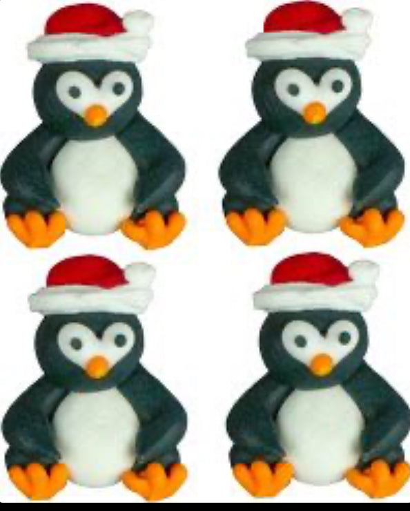 Christmas Penguin Royal Icing Transfer – 1-1/2″ – The Dessert Depot