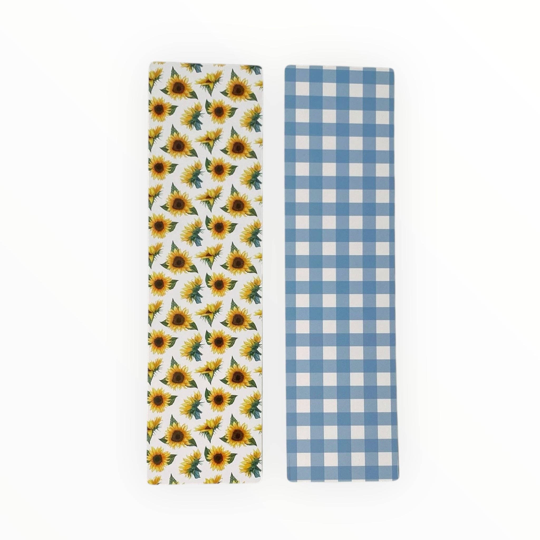 Dare to Bake - Double Sided Bag Inserts 25 pcs- Sunflowers/ Blue Plaid ...